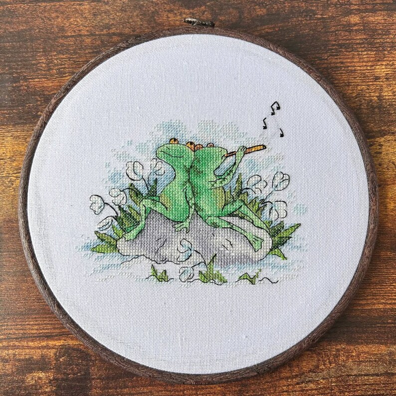 Cute Frogs PDF Cross Stitch Patterns - Frog Couple Counted Chart ...