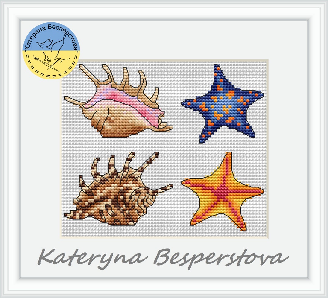 Sea Shell Sampler PDF Cross Stitch Pattern - Shells Cross Stitch ...