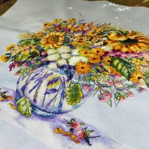 Sunflowers Bouquet PDF Cross Stitch Pattern - Yellow Flowers Counted ...