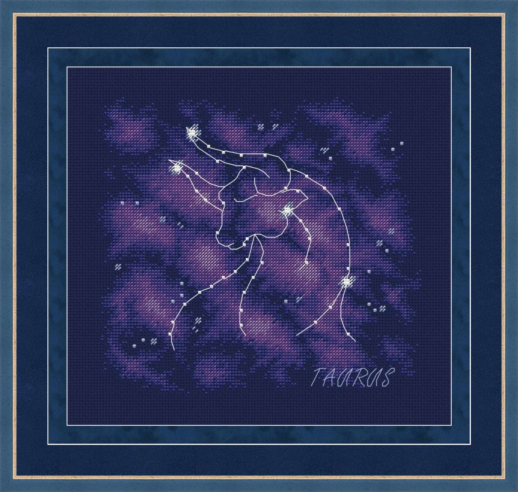 Taurus PDF Cross Stitch Pattern Minimal Art Stars - Etsy