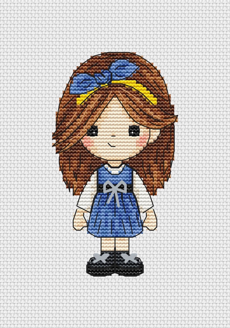 Cute Little Girl PDF Cross Stitch Pattern Girl Counted Chart - Etsy