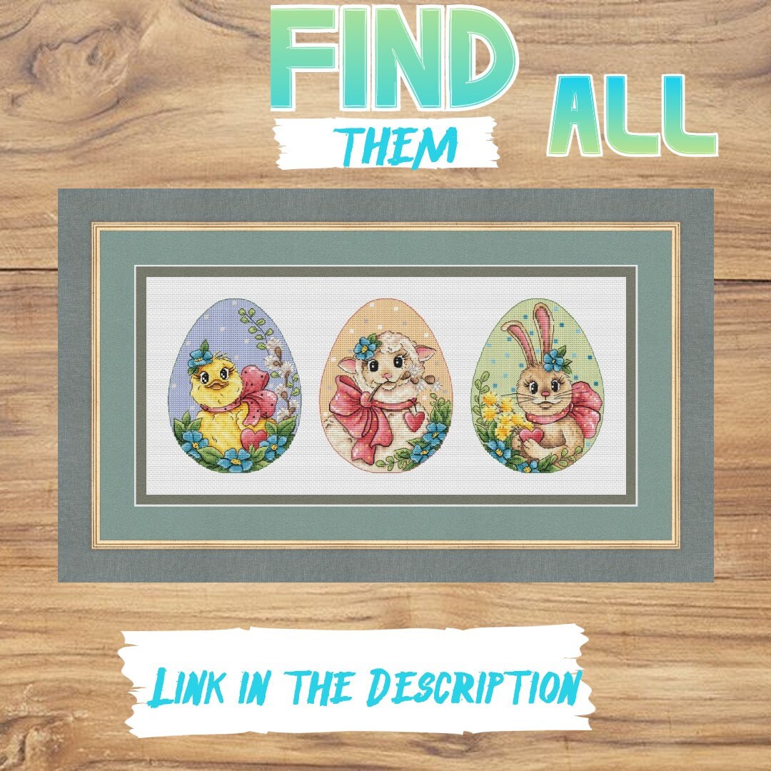 Happy Easter PDF Cross Stitch Pattern - Easter Bunny Counted Cross ...