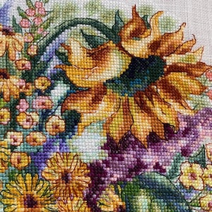 Sunflowers Bouquet PDF Cross Stitch Pattern - Yellow Flowers Counted ...