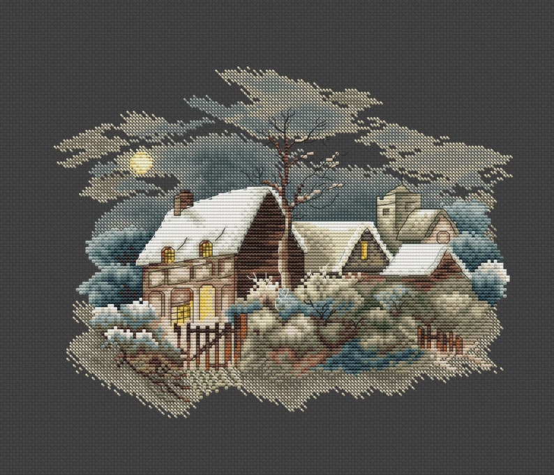 Winter Village - PDF Cross Stitch Pattern - Sweet Home Counted Chart ...
