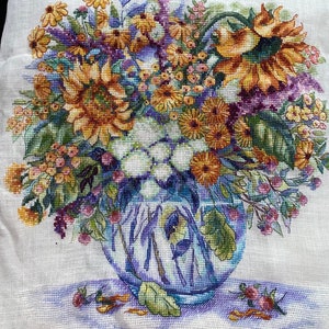 Sunflowers Bouquet PDF Cross Stitch Pattern - Yellow Flowers Counted ...