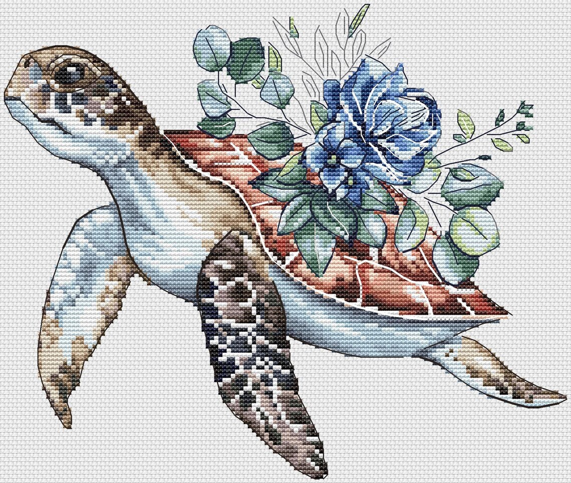 Turtle PDF Cross Stitch Pattern Ocean's Dreams - Etsy