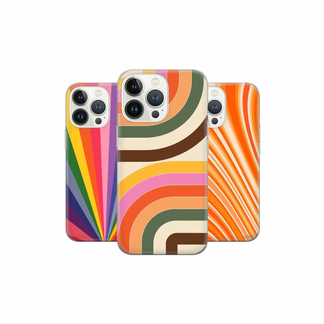 Retro Stripes Phone Case Aesthetic Vintage Cover for iPhone 16 Pro Max ...