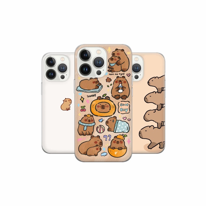 Capybara Phone Case Kawaii Cover for iPhone 16 Pro Max 15 14 13 12 ...