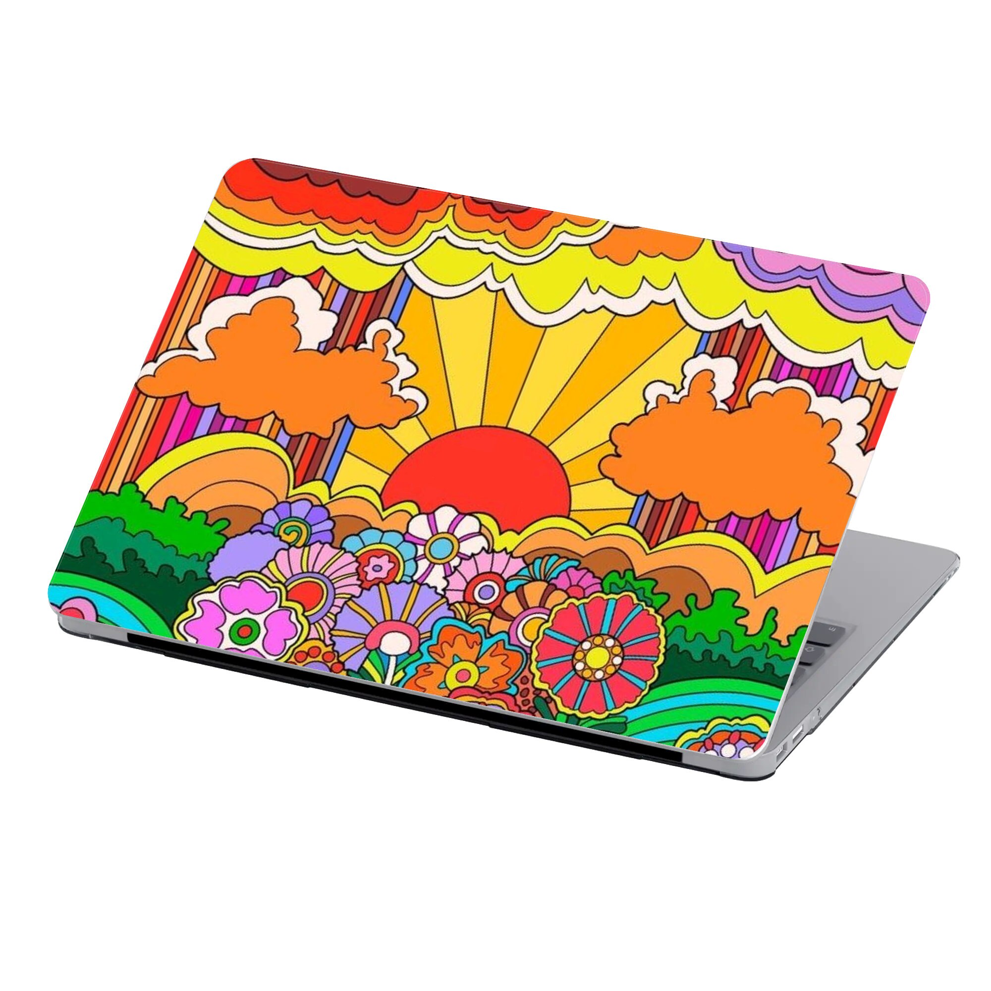 70s Hippie Psychedelic Flower Mac Book Case Love Laptop Cover, Peace ...
