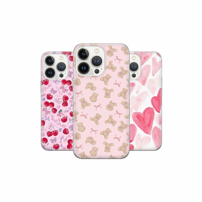 Pink Coquette Phone Case Heartshaped Cover for iPhone 15 14 13 - Etsy