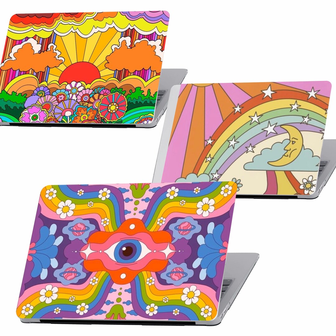 70s Hippie Psychedelic Flower Mac Book Case Love Laptop Cover, Peace ...