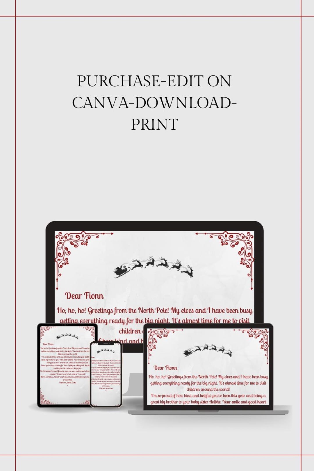 Customisable Editable Instant Downloadable Letter From Santa Claus - Etsy