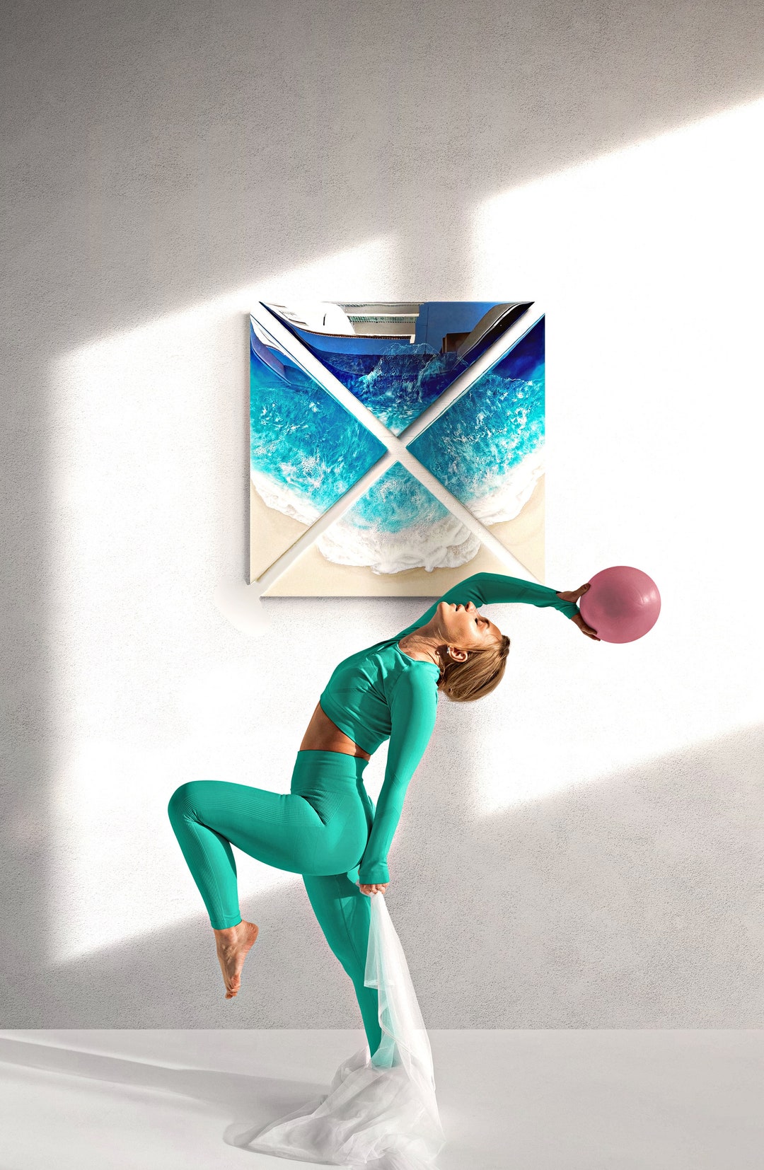 Resin Polyptych "harmony", Ocean Resin Art, Epoxy Resin Beach, 3D Wall ...