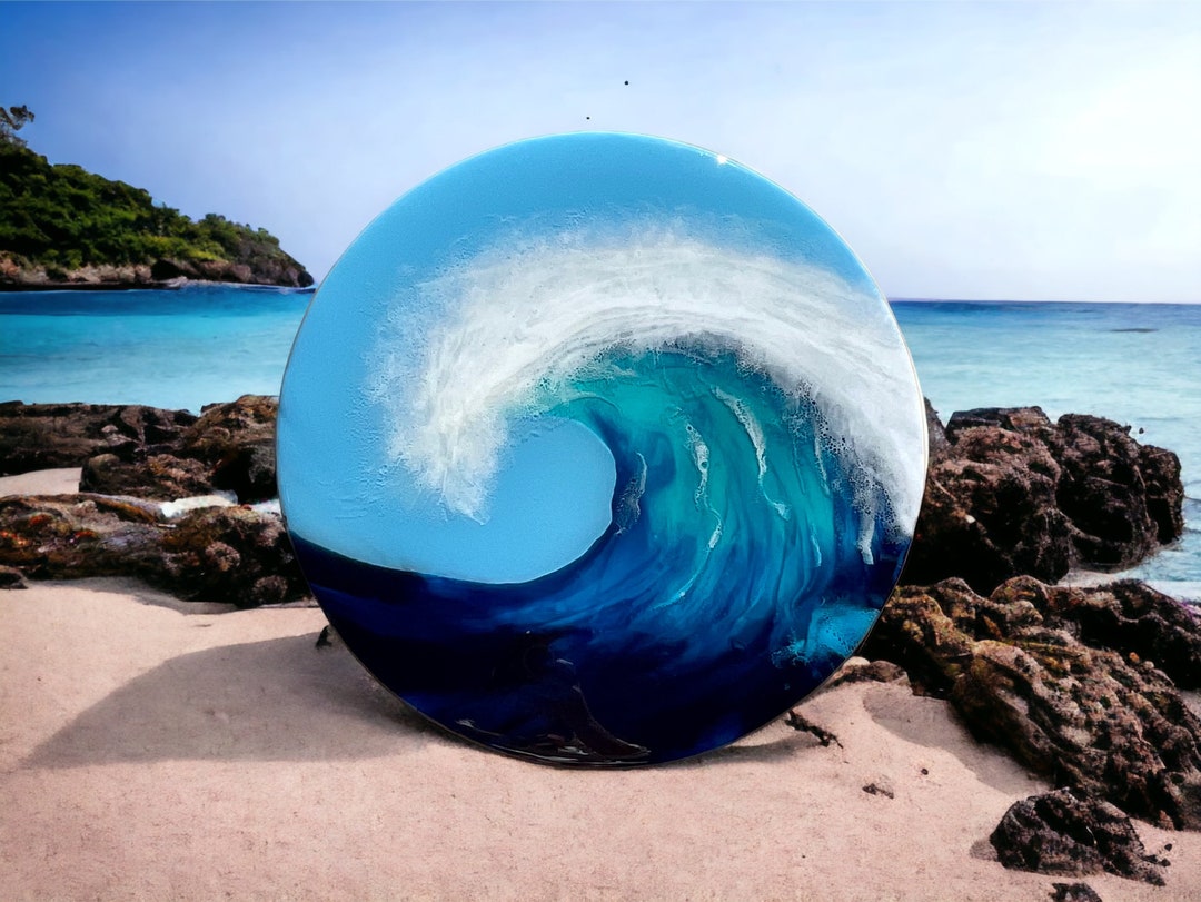 Resin Ocean Painting majestic Wave , Ocean Resin Art, Epoxy Resin Beach ...