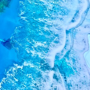 Wall Mirror With Blue Wave Resin Decor 60CM Diameter SILVER FRAME - Etsy