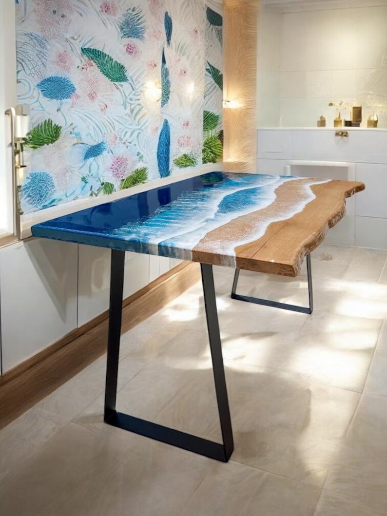 Large Ocean Resin Coffee Table | Luxury Coastal Statement Furniture ...