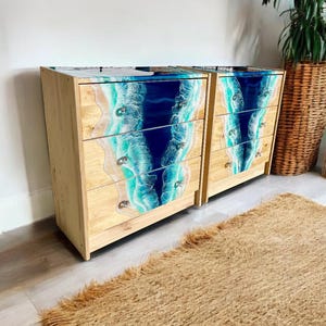A Unique Chest of Drawers Organiser With Ocean Resin Decor, Drawer ...