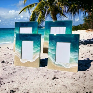 Ocean Waves Resin Picture Frame 6 Cm Wide, Beach Scene Resin Photo ...