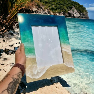 Ocean Waves Resin Picture Frame 6 Cm Wide, Beach Scene Resin Photo ...