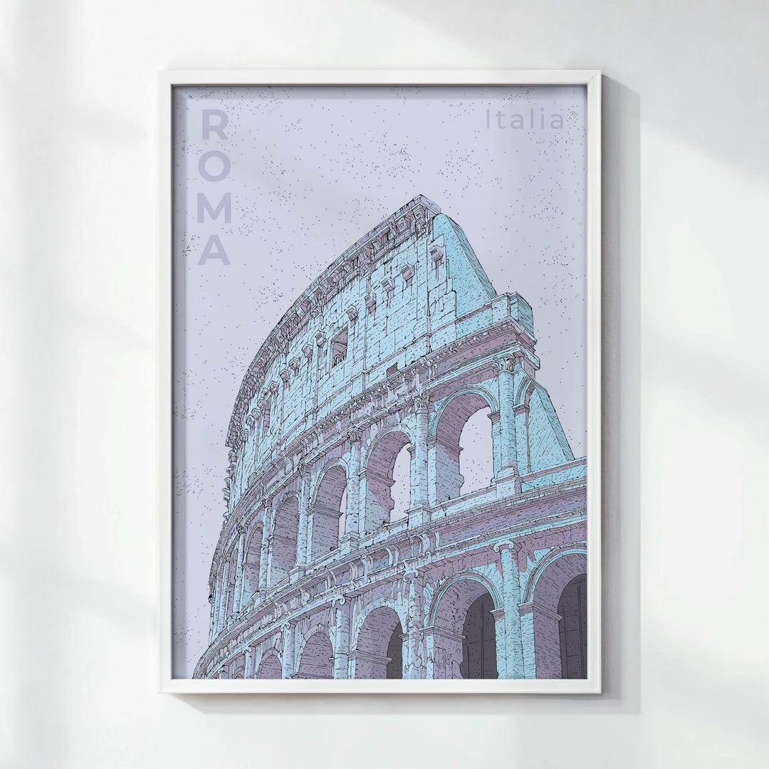 Roman Colosseum Digital Illustration Wall Art Rome Italy Ancient ...