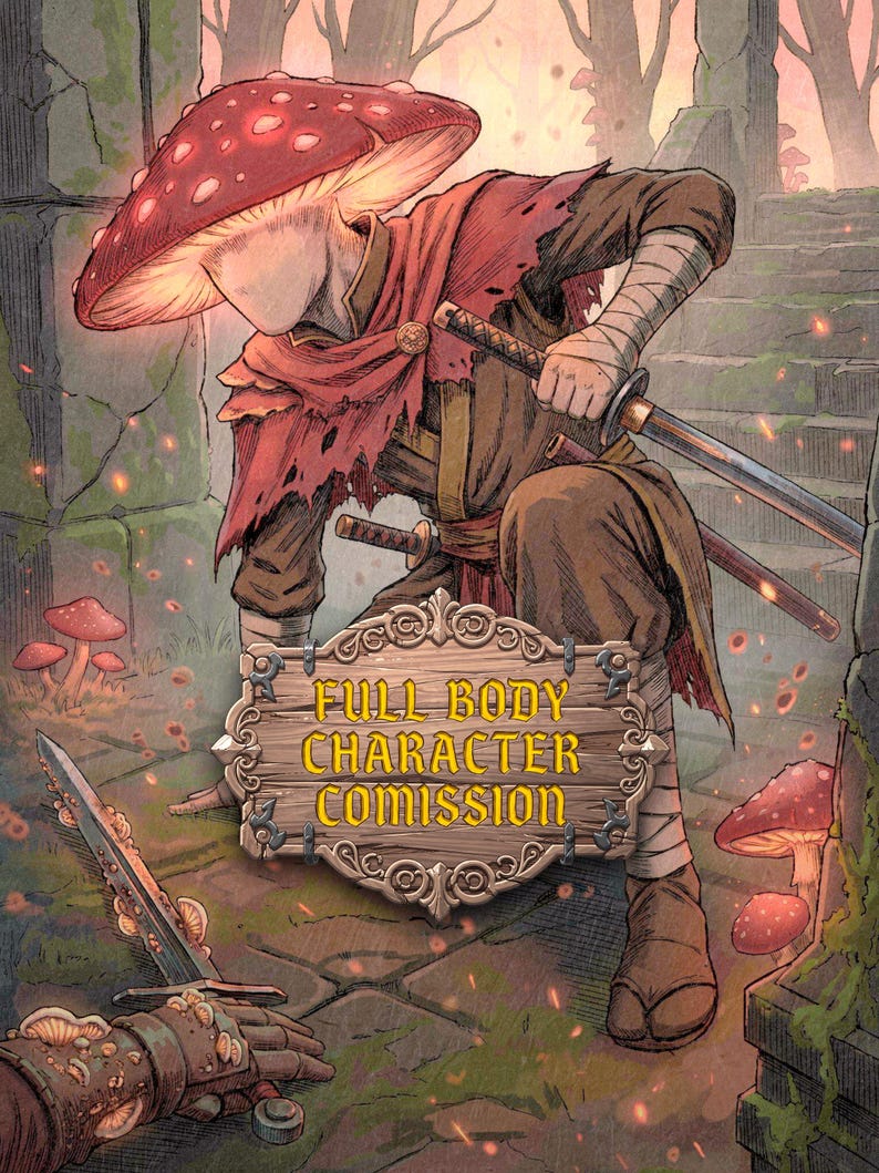 Custom RPG Character Art | Dungeons and Dragons Gift | Full Body ...
