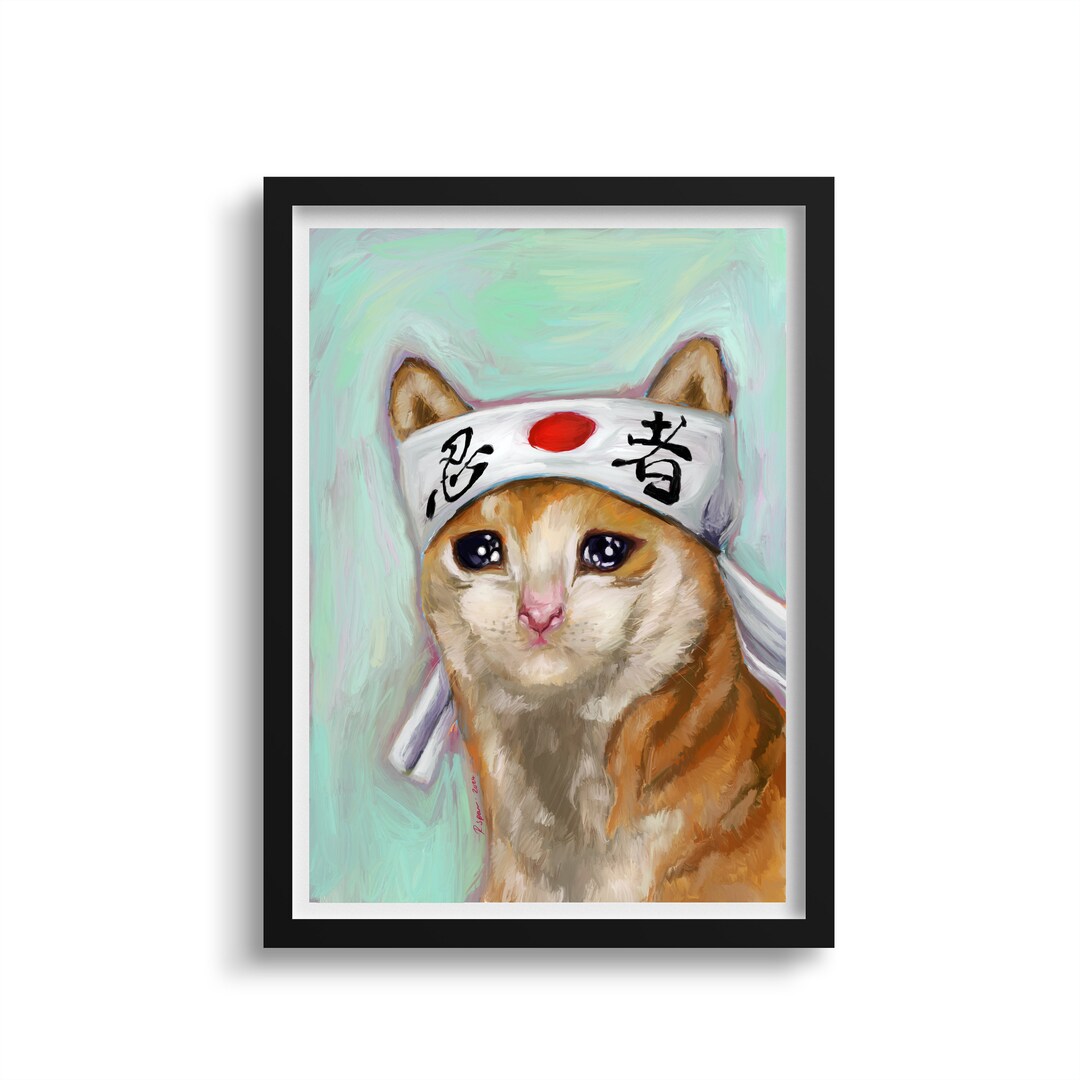 Sad Kanji Cat Meme/ Orange Japanese Kitty - Etsy
