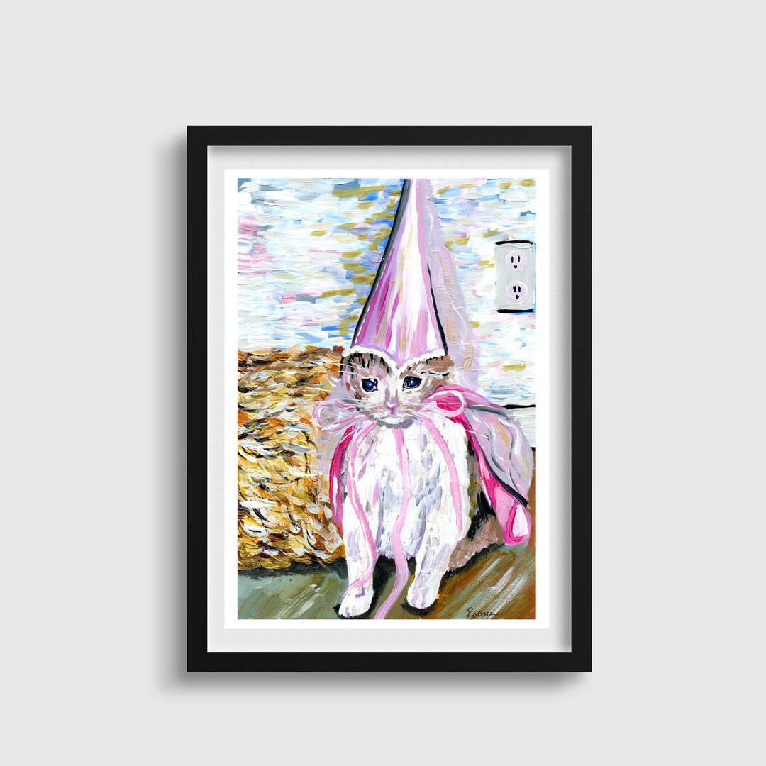 A5 Sad Princess Cat Meme Art / Sad Cat for Sad Cat Lovers / - Etsy