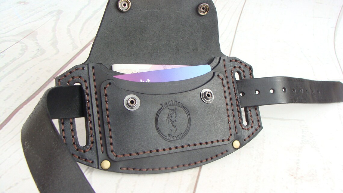 Leather Belt Wallet / Small Leather Wallet / Belt Card Holder - Etsy