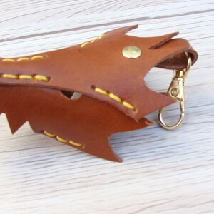 Head Dragon Keyring / Leather Dragon Keyrings / Dragon Bag Charm / Head ...