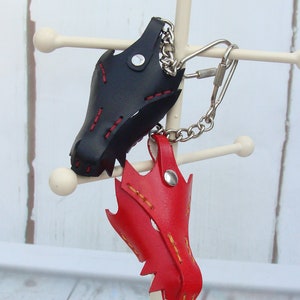 Head Dragon Keyring / Leather Dragon Keyrings / Dragon Bag Charm / Head ...