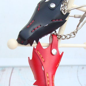 Head Dragon Keyring / Leather Dragon Keyrings / Dragon Bag Charm / Head ...