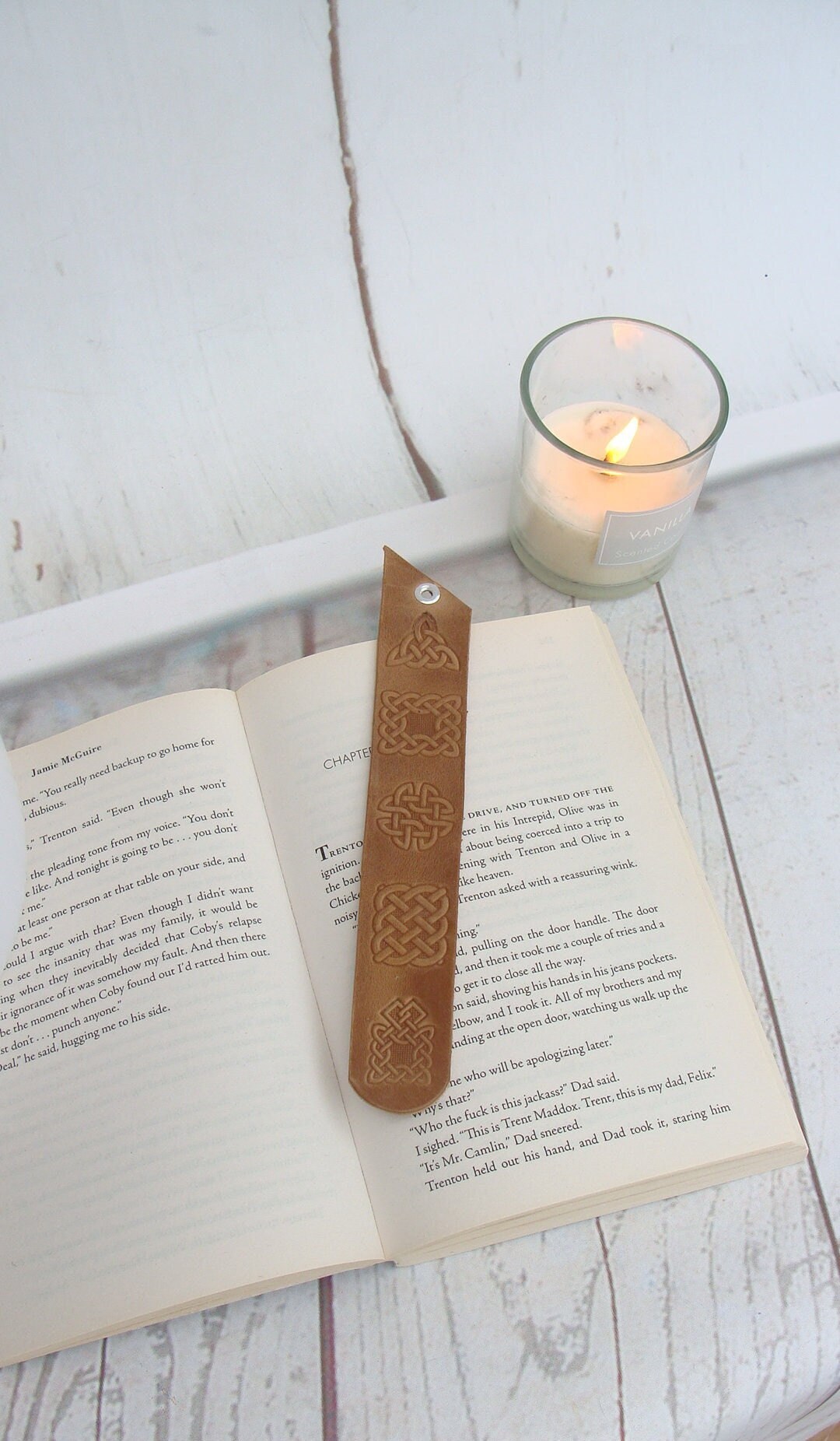 Leather Bookmark Handmade With Celtic Knot Design / Celtic Knot ...