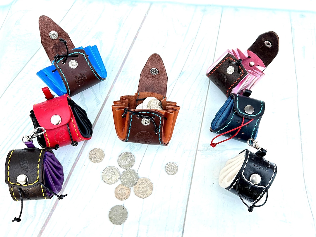 Leather Coin Bag Keychain / Leather Keyring / Mini Rucksack - Etsy UK