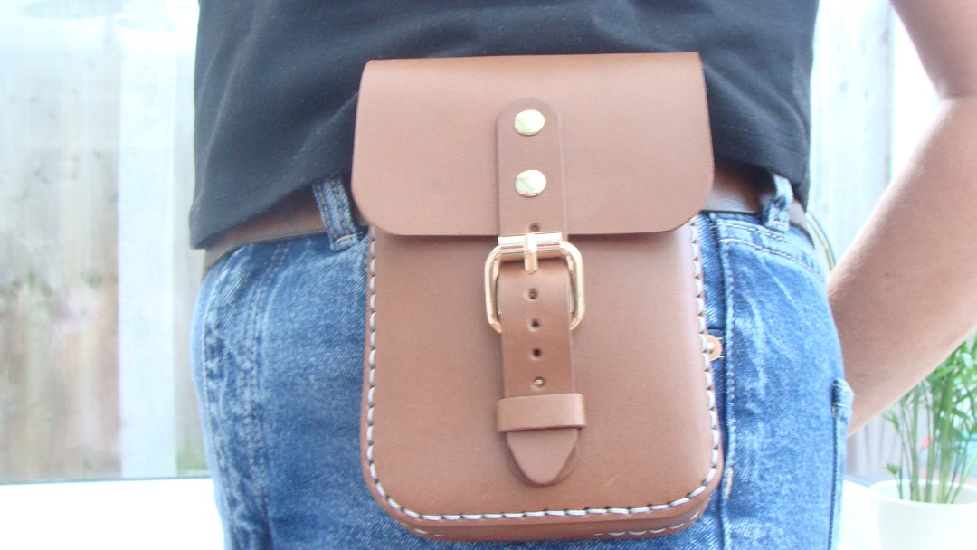 Handmade Leather Belt Bag: Unisex Hip Bag, Festival Waist Pouch - Etsy
