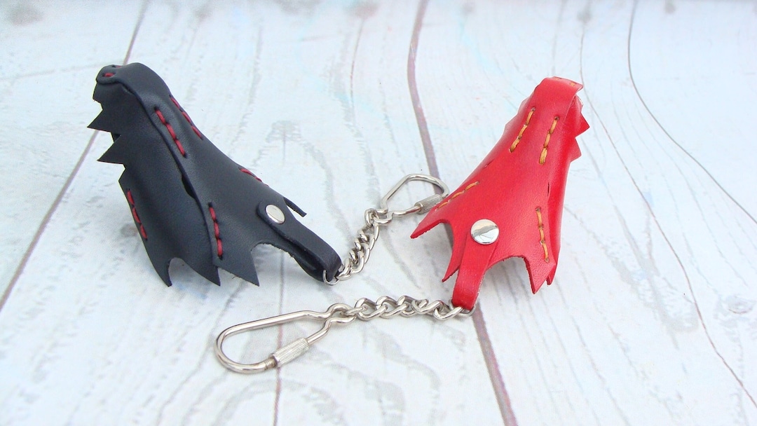 Head Dragon Keyring / Leather Dragon Keyrings / Dragon Bag Charm / Head ...