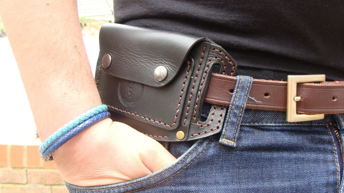 Leather Belt Wallet / Small Leather Wallet / Belt Card Holder - Etsy