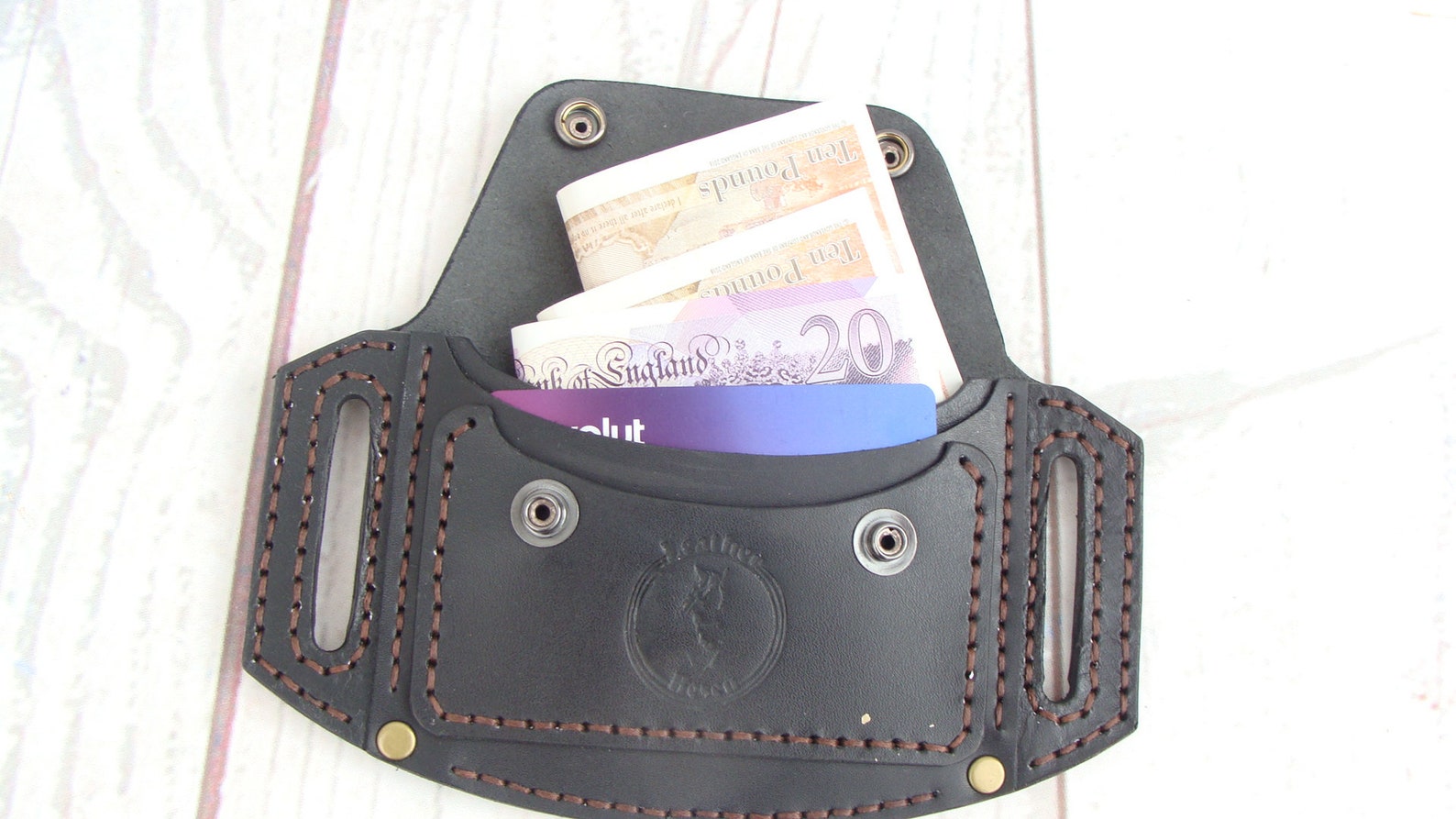 Leather Belt Wallet / Small Leather Wallet / Belt Card Holder - Etsy