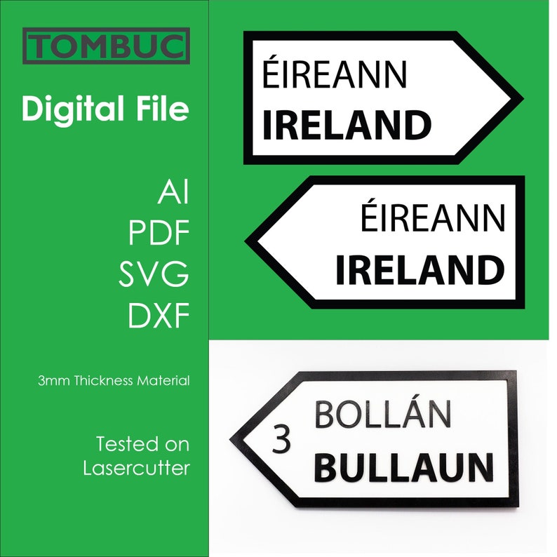 Ireland Road Sign Digital File | SVG | AI | DXF | Pdf | File Suitable ...