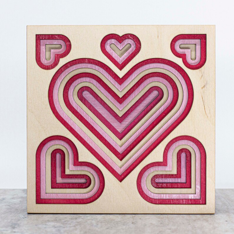 Multi-layered Heart Digital Design File. SVG | Ai | PDF | DXF. Heart ...