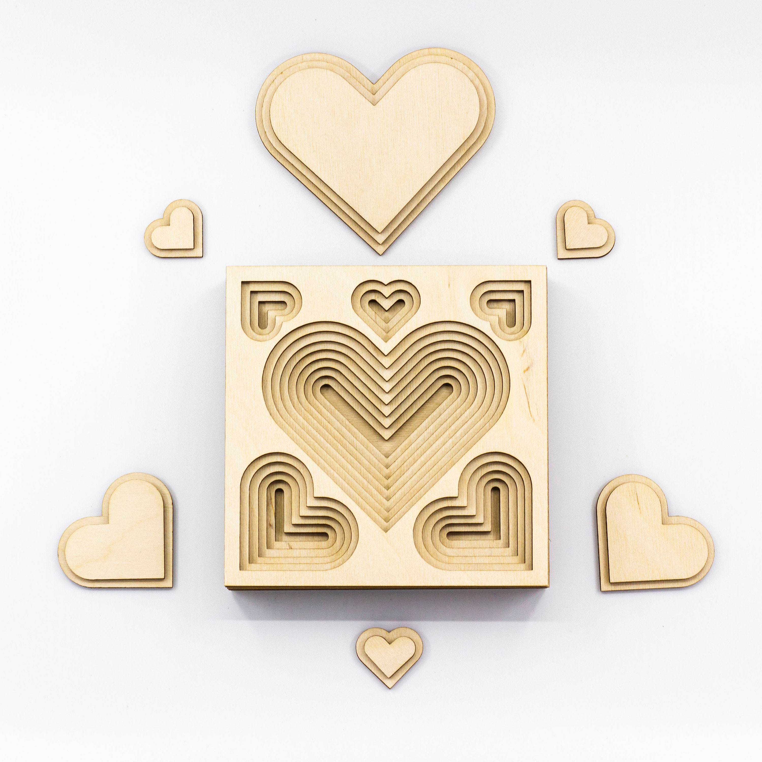 Multi-layered Heart Digital Design File. SVG | Ai | PDF | DXF. Heart ...