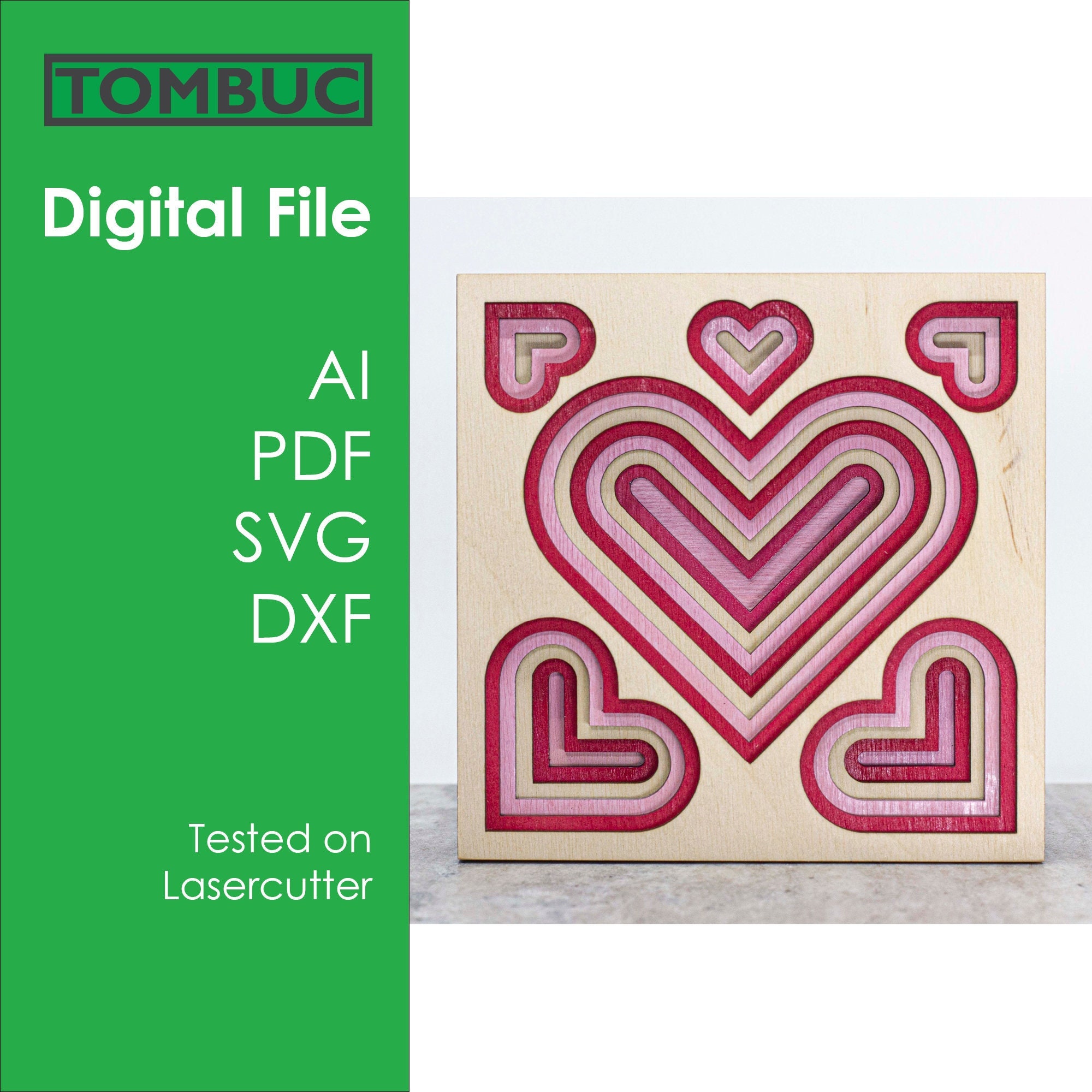 Multi-layered Heart Digital Design File. SVG Ai PDF DXF. - Etsy