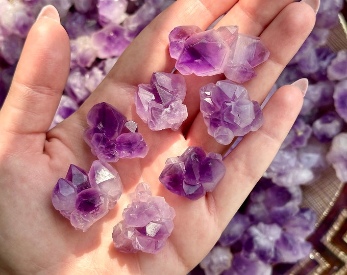Mini Amethyst Flower Clusters From Madagascar Natural Raw Mini Amethyst Flower Crystal Clusters ...