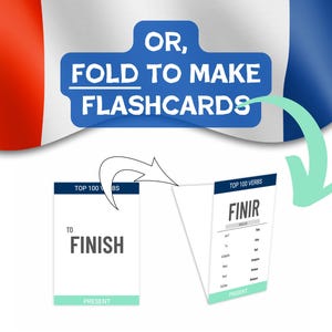 100 Essential French Verb Flashcards | French Vocabulary Present ...