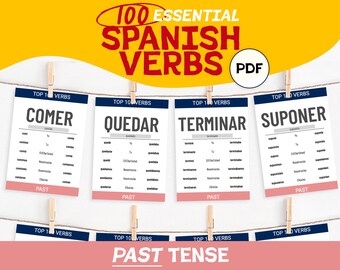 100 Essential French Verb Flashcards French Vocabulary Present ...