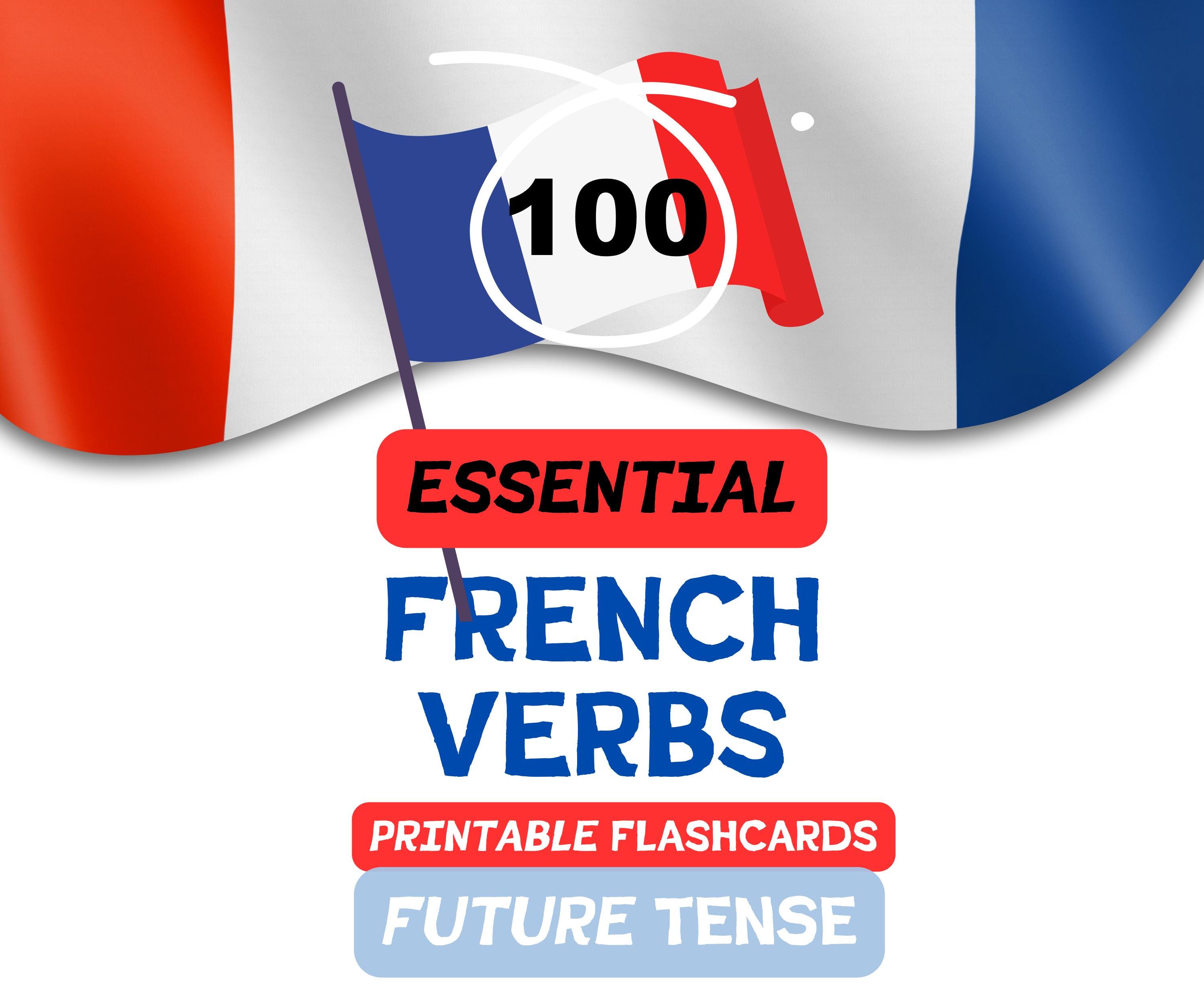 100 Essential French Future Verb Flashcards | French Vocabulary ...