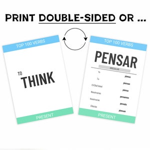 100 Essential Spanish Verb Flashcards | Spanish Vocabulary Present ...