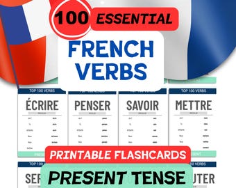 100 Essential French Past Verb Flashcards | French Vocabulary ...