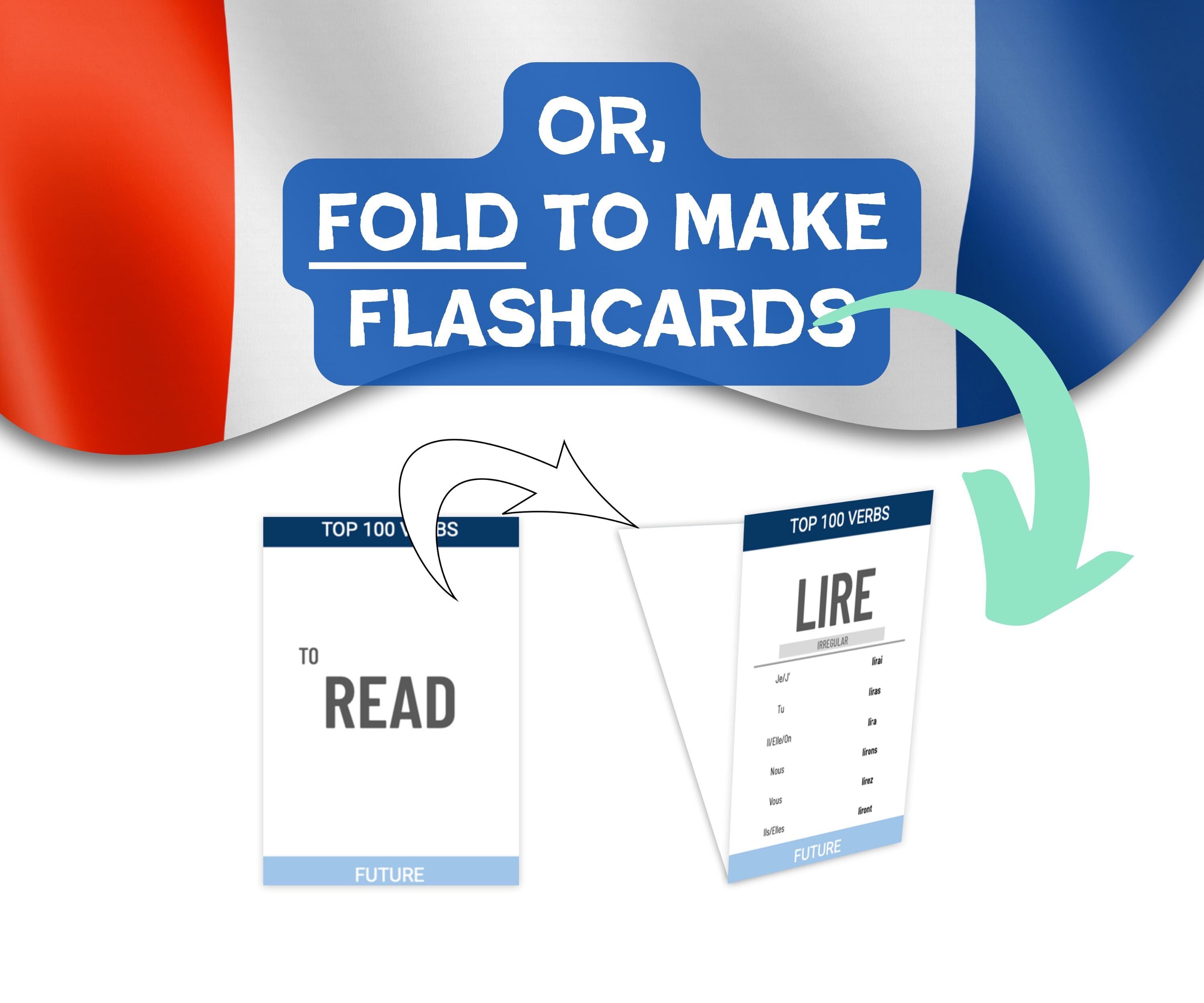 100 Essential French Future Verb Flashcards | French Vocabulary ...