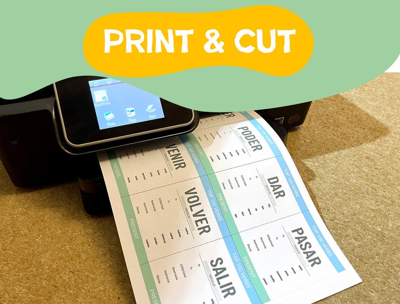 100 Essential Spanish Verb Flashcards | Spanish Vocabulary Present ...