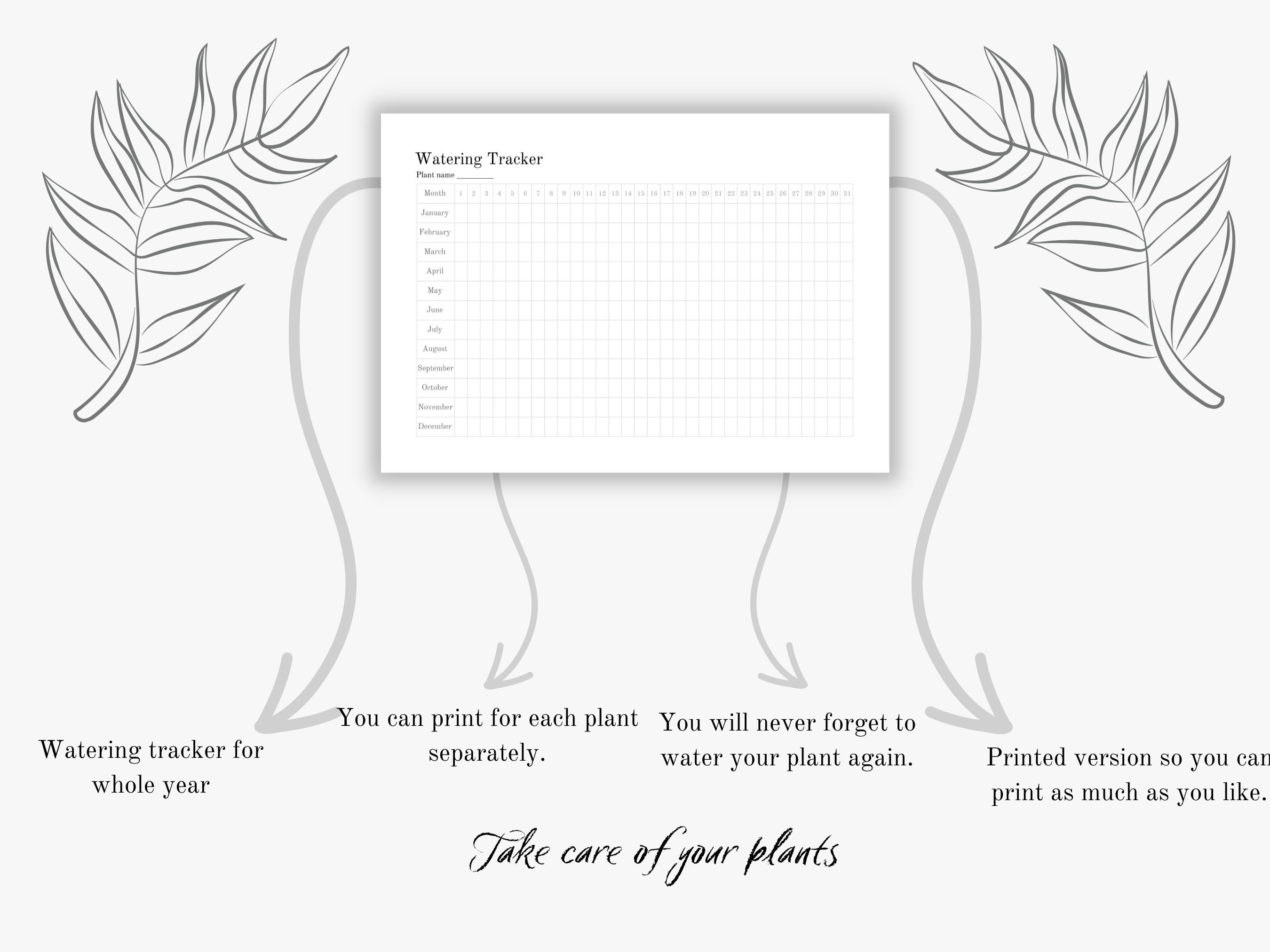 Watering Tracker Cards for Plant Parents and Houseplant Enthusiasts ...